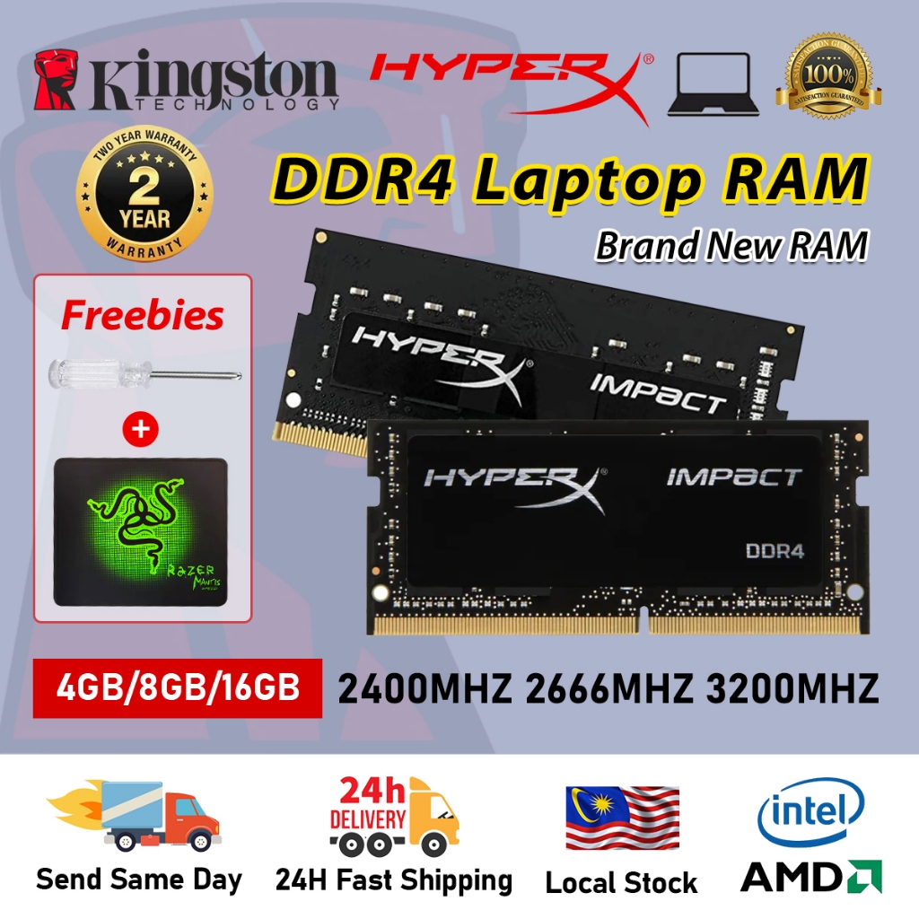 【Penjual Tempatan】Original Kingston DDR4 RAM LAPTOP Fury IMPACT DDR4 2400/2666/3200Mhz Notebook ...