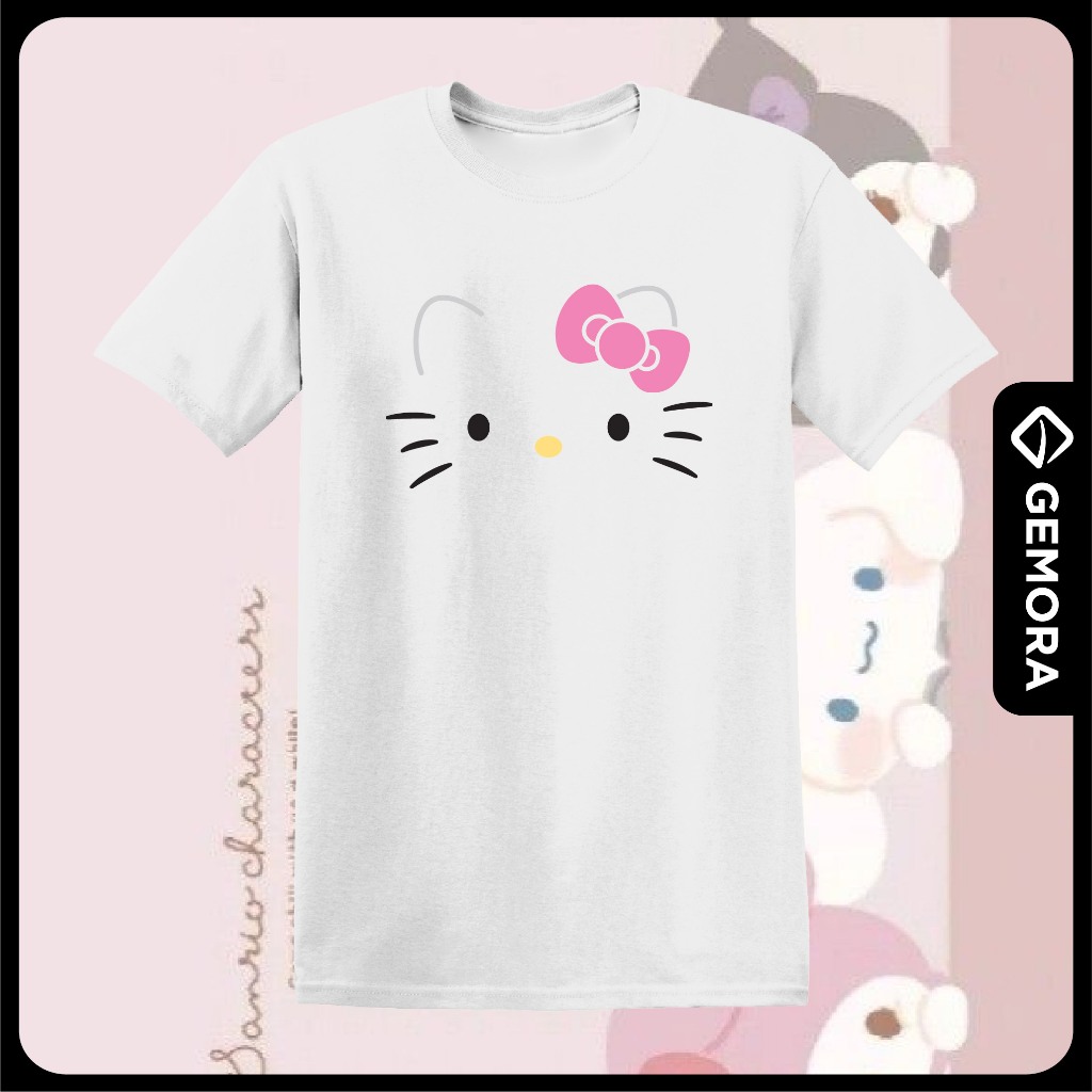 GEMORA_CARTOON "HELLO KITTY" WHITE FACE TEE T-SHIRTS KIDS & ADULT SIZE ...
