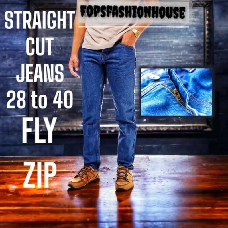 Men Straight Cut Jeans Pant Denim Zipper Fly Premium Ready Stock Jeans ...