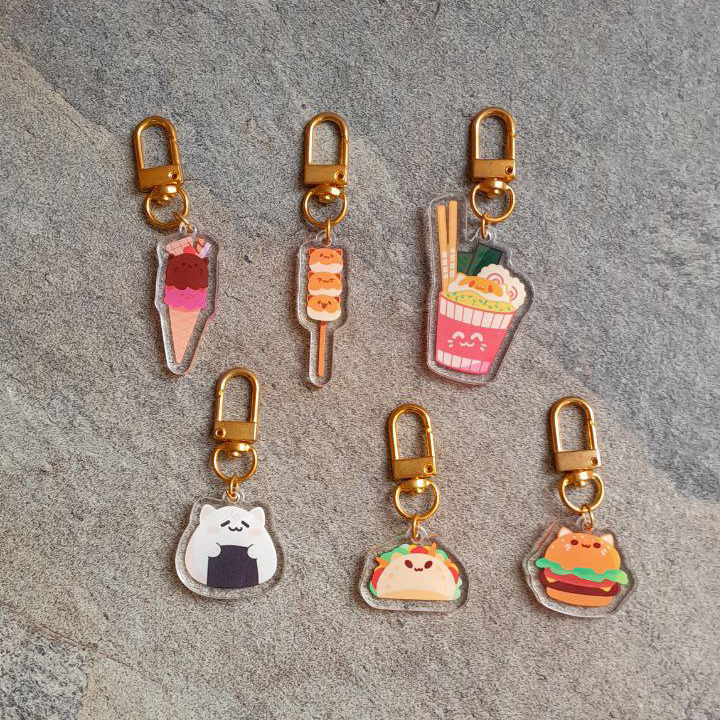 Acrylic Keychains | Cute Cat Themed Keychains | Dongo Ice Cream Taco ...