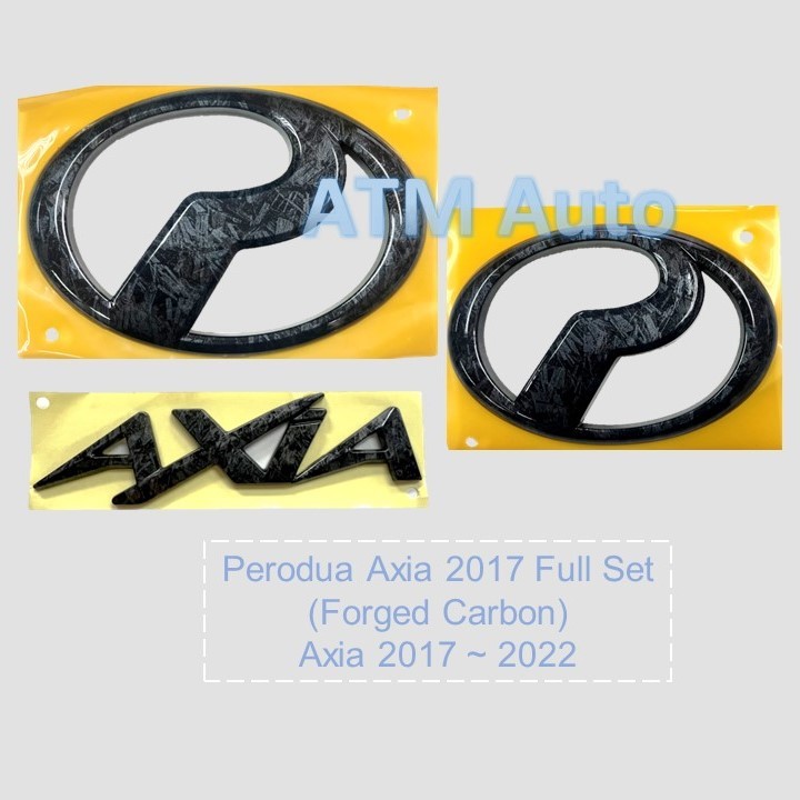 Perodua Axia Logo Emblem REPLACEMENT Front Rear Forged Carbon Carbon ...