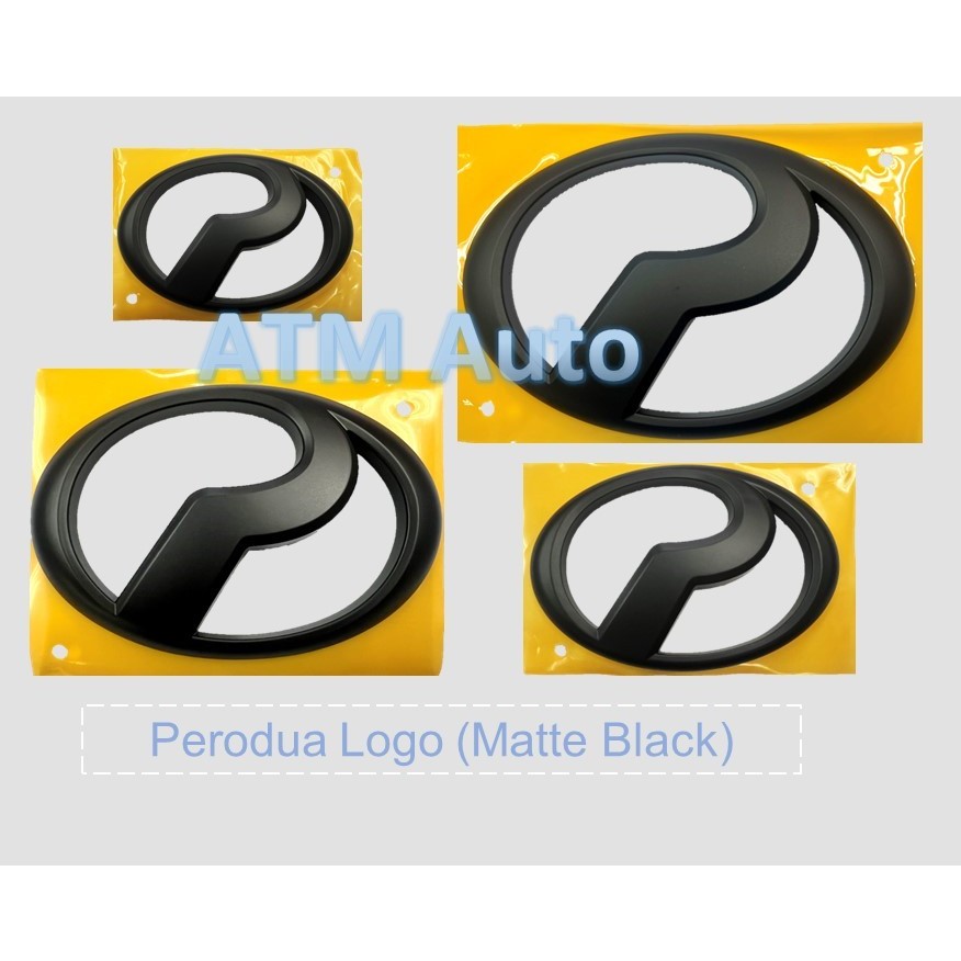 Perodua Logo Emblem Front Rear Matte Black 10cm/11cm/13cm/15cm | Shopee ...
