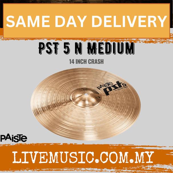 Paiste PST5 N 14" Medium Crash Cymbal (PST 5 / PST-5 / PAIPST5NMCR ...