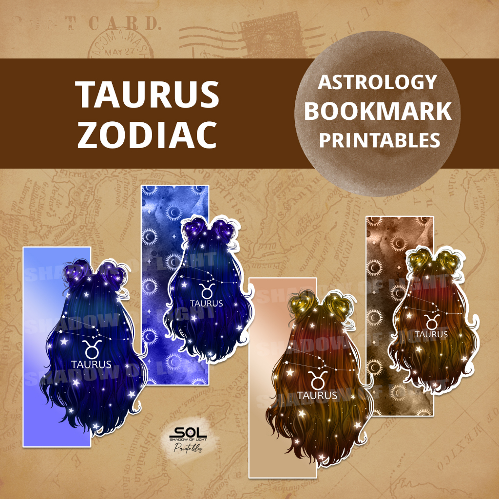 Printable Taurus Zodiac Bookmark | PDF | Page Maker | Bookish Gifts ...