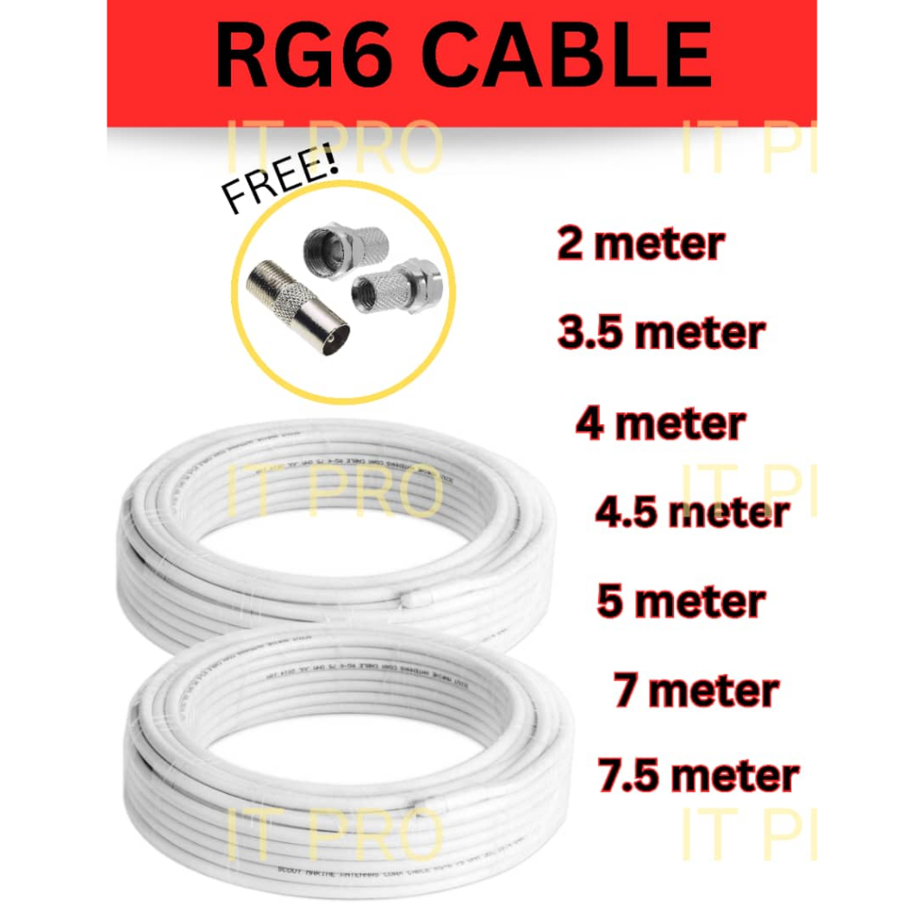 PRO🏠RG6 Coaxial Cable Kabel Astro Mytv Antenna Antenna Digital ...