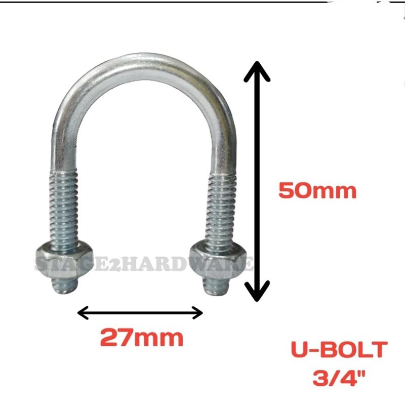 Heavy Duty w 2 nut-1/2" -4" PIPE U BOLT / U-BOLT / U CLIP / U KLIP ...