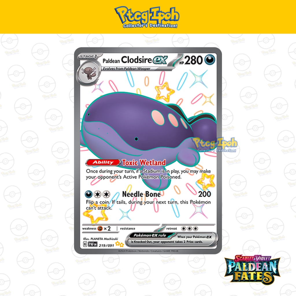 [Pokémon TCG] Paldean Fates: Paldean Clodsire ex - 219/091 - Shiny ...