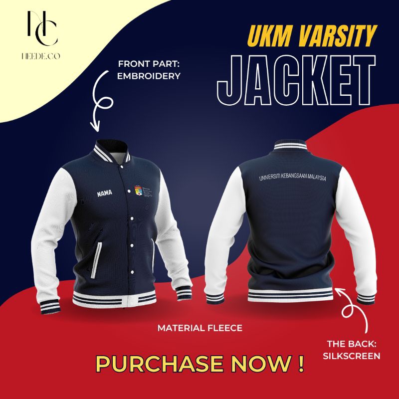 JACKET VARSITY UKM DISTRIBUTION | Shopee Malaysia