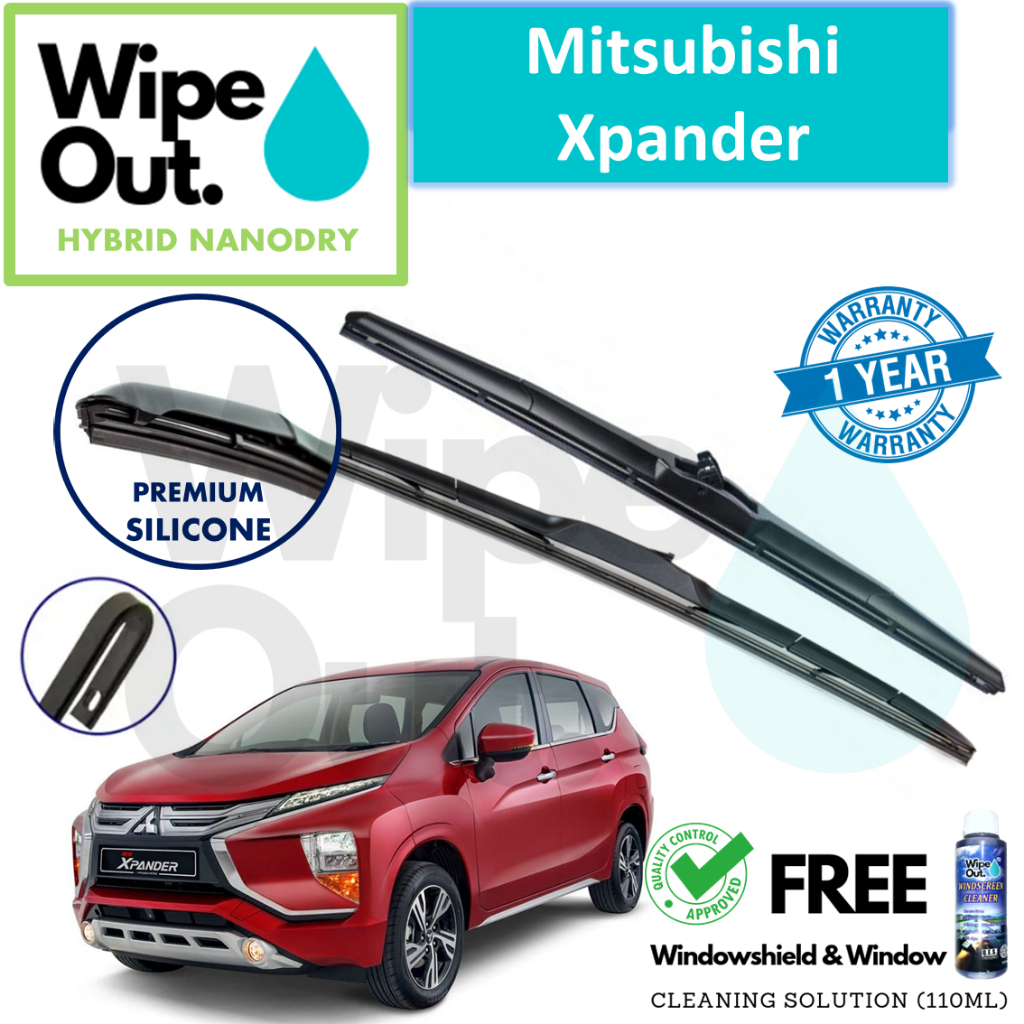 [PREMIUM] Mitsubishi Xpander WipeOut HYBRID NANODRY SILICONE Wiper ...