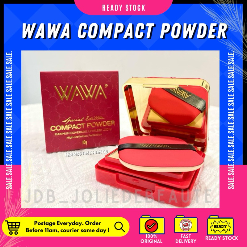 💯ORIGINAL HQ & READY STOCK】 💗WAWA PERFECT & FLAWLESS COMPACT POWDER BY ...