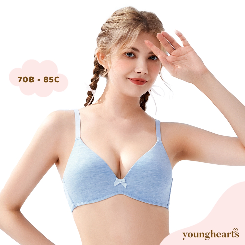 Young Hearts Cozy Melange Padded Wireless Push Up Bra Y23-19953 | Shopee Malaysia