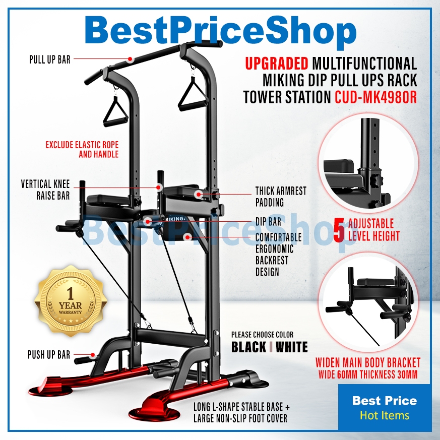 BPS Chin Up Pull Up Rack Tower Station 1Yr Warranty Multi function ...
