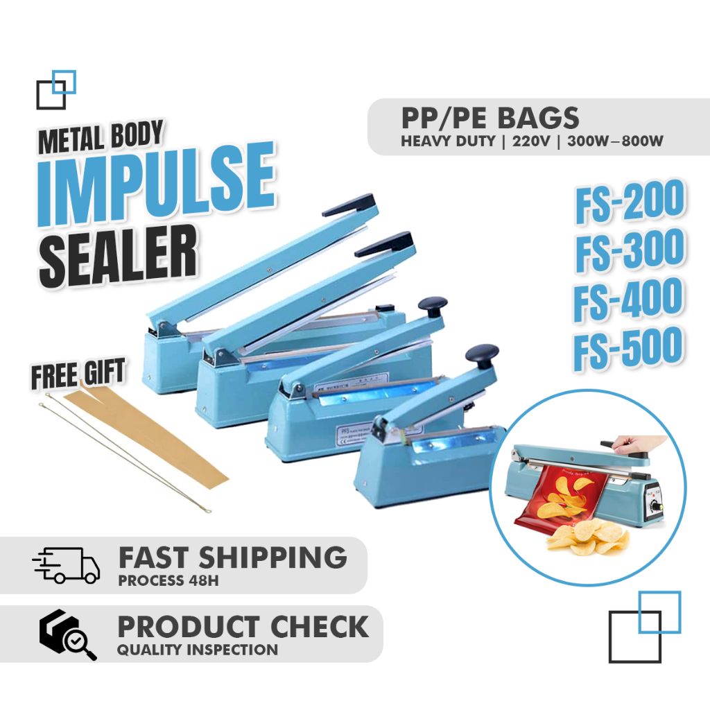 Metal Body Impulse Sealer Heavy Duty PFS-200 / PFS-300 / PFS-400 / PFS ...