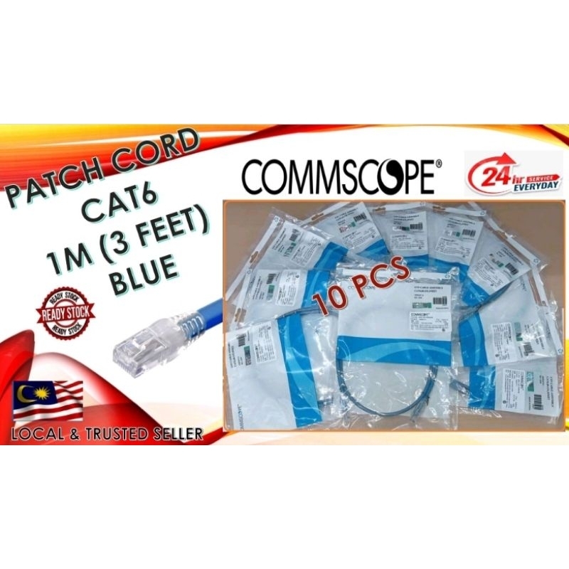commscope patch cord cat6 1mtr 10pcs | Shopee Malaysia