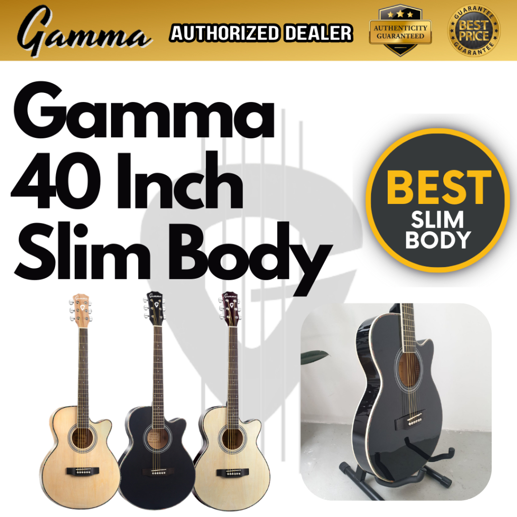 GAMMA Series 40 inch Slimbody Acoustic Guitar (GM40S) slim body akustik ...