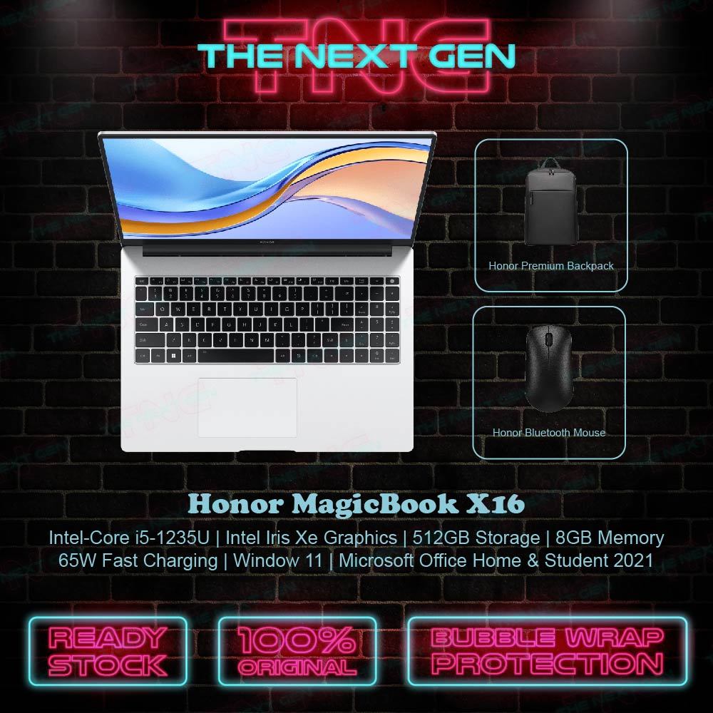 [Malaysia Set] Honor MagicBook X 16 (Intel Core i5-1235u | 512GB SSD ...