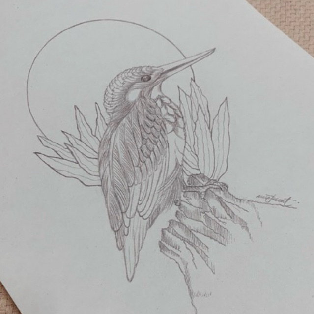 A4 size - Kingfisher drawing/Lukisan burung raja udang | Shopee Malaysia