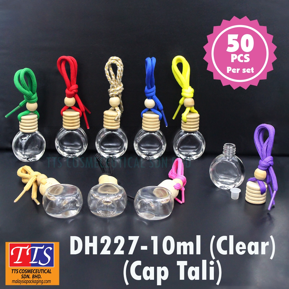 [50 Pcs] Clear Round Car Perfume Bottle Botol minyak wangi kereta 10ml ...
