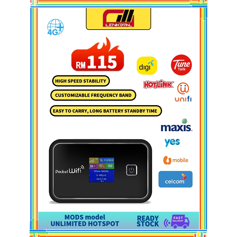 MOD Ready Stock portable MODs modem 4G Data Network Pocket Size Mifi 4g ...