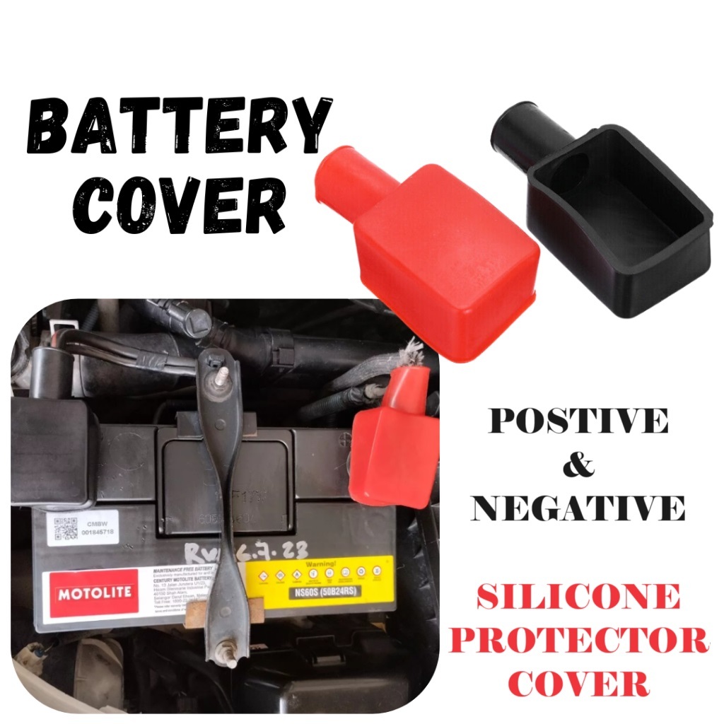 Car Battery Terminal Cover Cap Positive Negative Terminal Protector ...