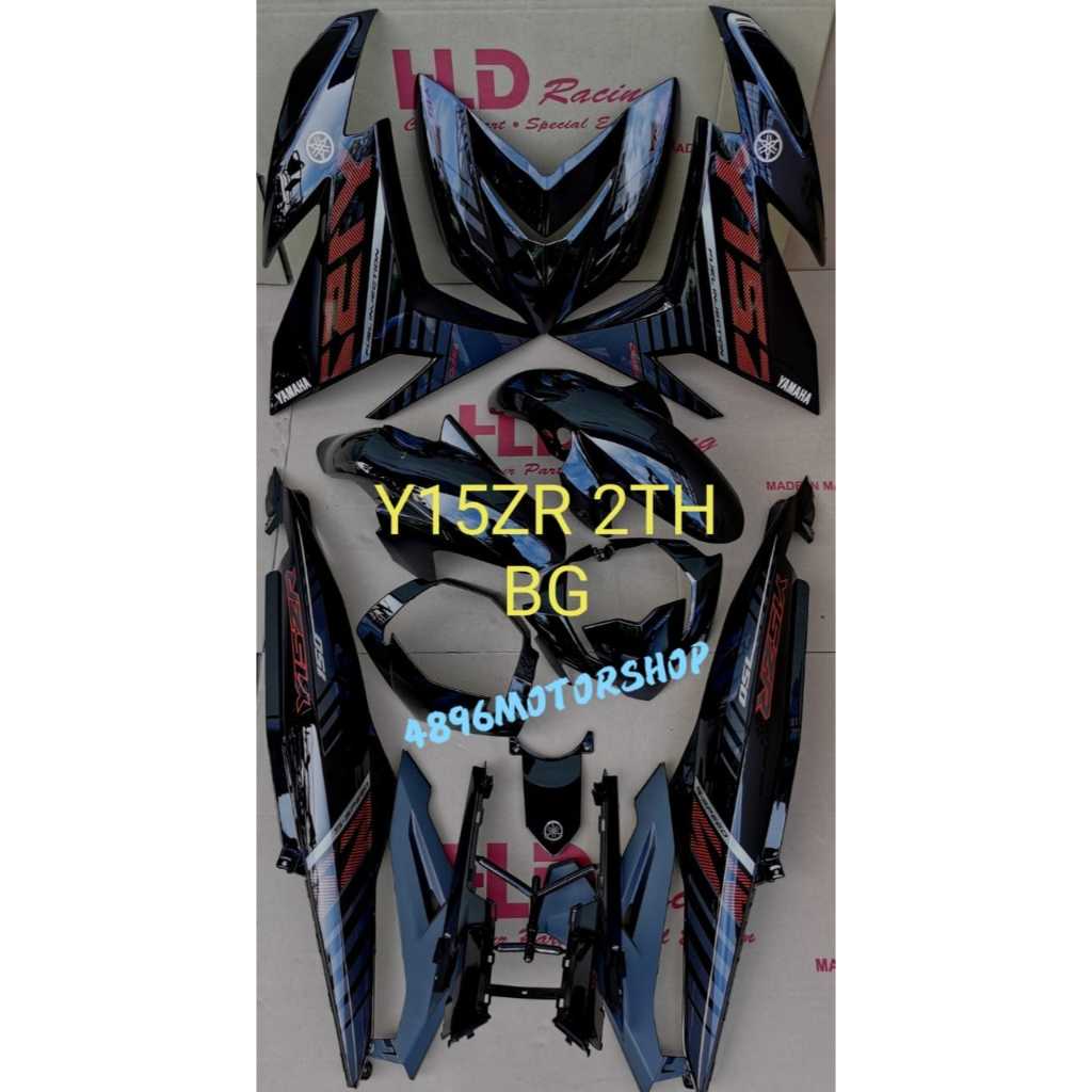 HLD BATMAN Y15ZR V2 Y15 SIAP TANAM STICKER ( 2TH ) BG BLACK COLOUR FULL ...