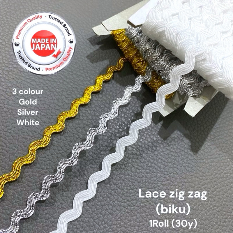 [ 30y/ Roll ] Japan quality Lace biku/ Lace zig zag/ zig zag lace ...