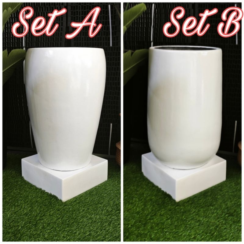 Pasu Tempayan Fiber indoor & outdoor garden Boleh buat tadahan air ...