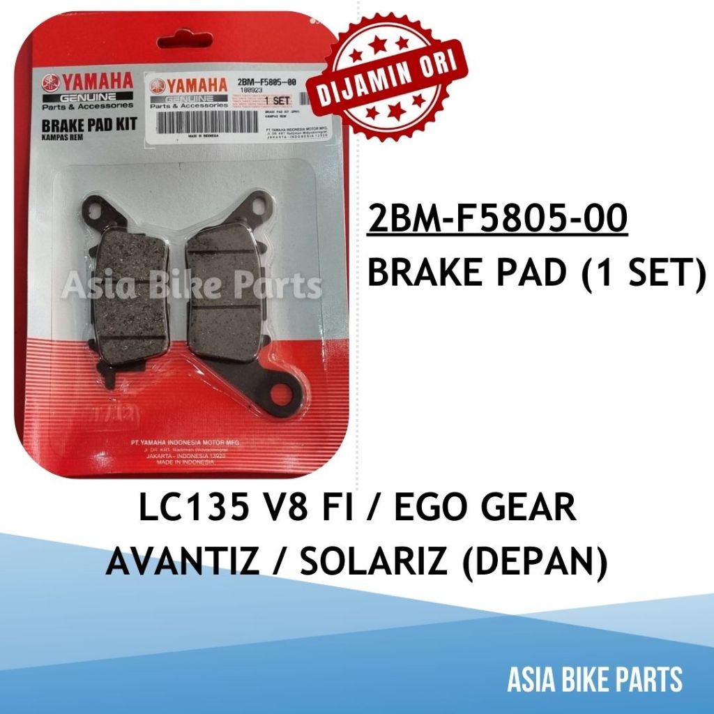 Yamaha Original LC135 V8 FI / Ego Gear Avantiz Solariz Front Brake Pad ...