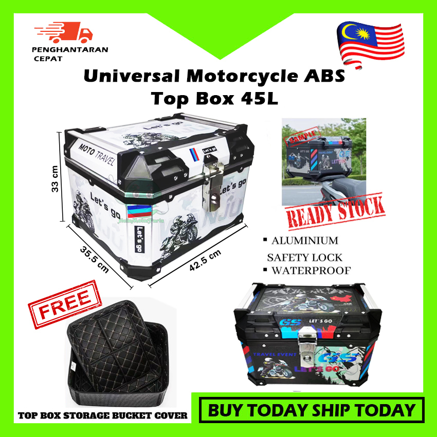 OFFER SALES!!! 45L Motorcycle Top Box Waterproof Suitable for Top Box ...