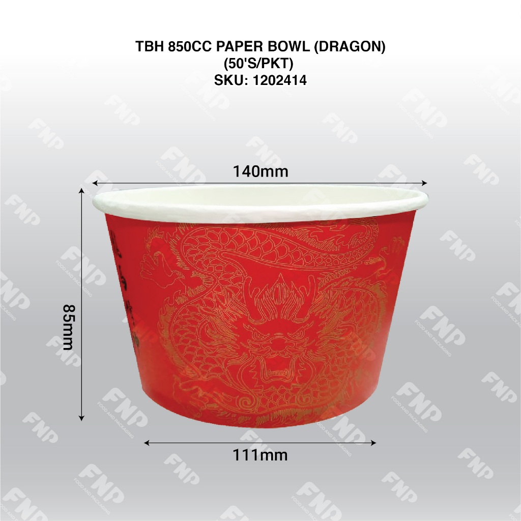 DISPOSABLE 850CC PAPER BOWL KRAFT/ WHITE/ BLACK / CHICKEN PRINTED ...