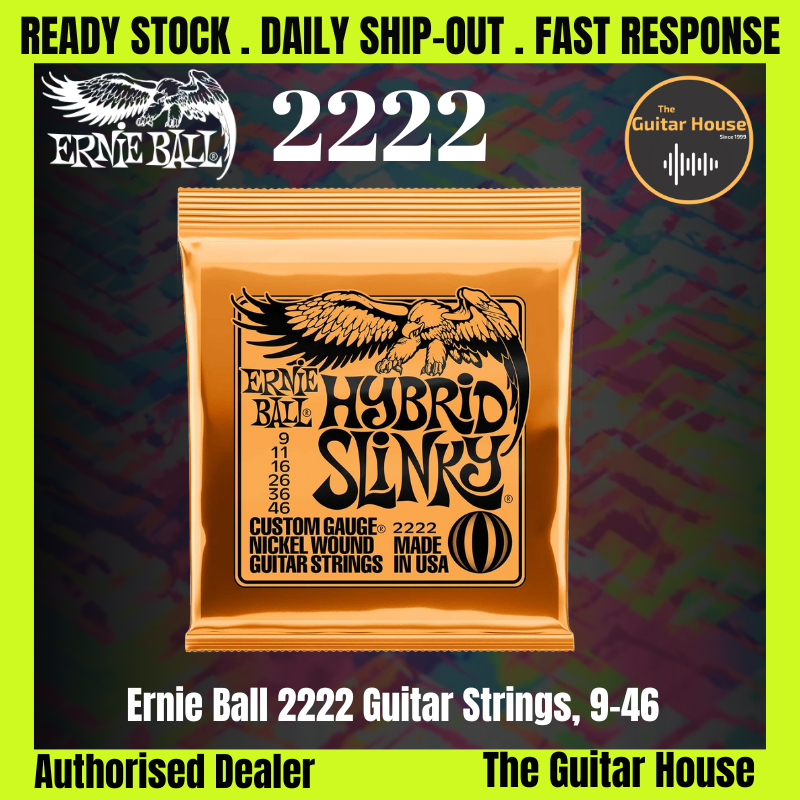 Ernie Ball 2222 Hybrid Slinky Nickel Wound, 9-46 ( 1 box 12 packs ) | Shopee Malaysia