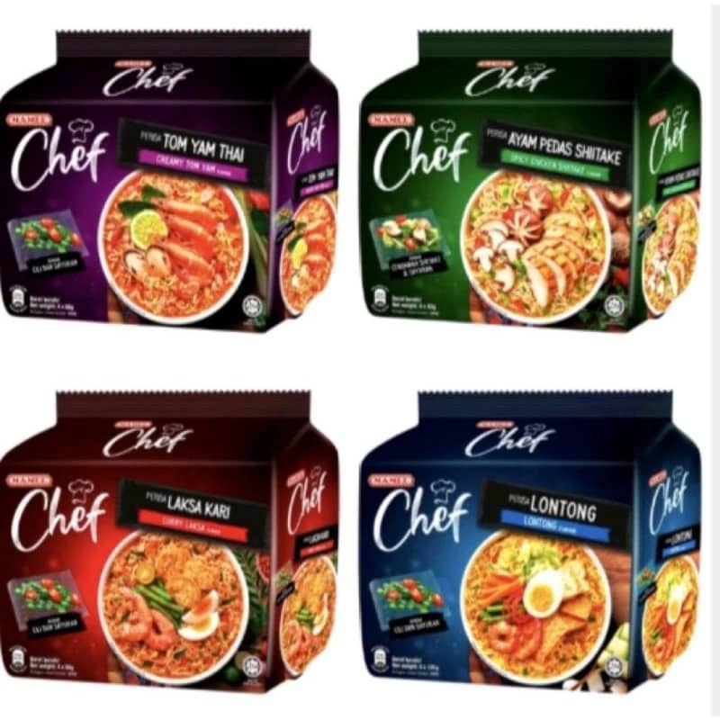 Mamee Chef Instant Noodles Curry Laksa/ Tomyam/ Spicy Chicken Shitake ...