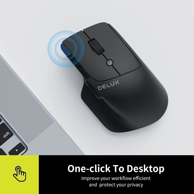DELUX M913Db Wireless Bluetooth Mouse with Side Scroll Wheel | Shopee Malaysia