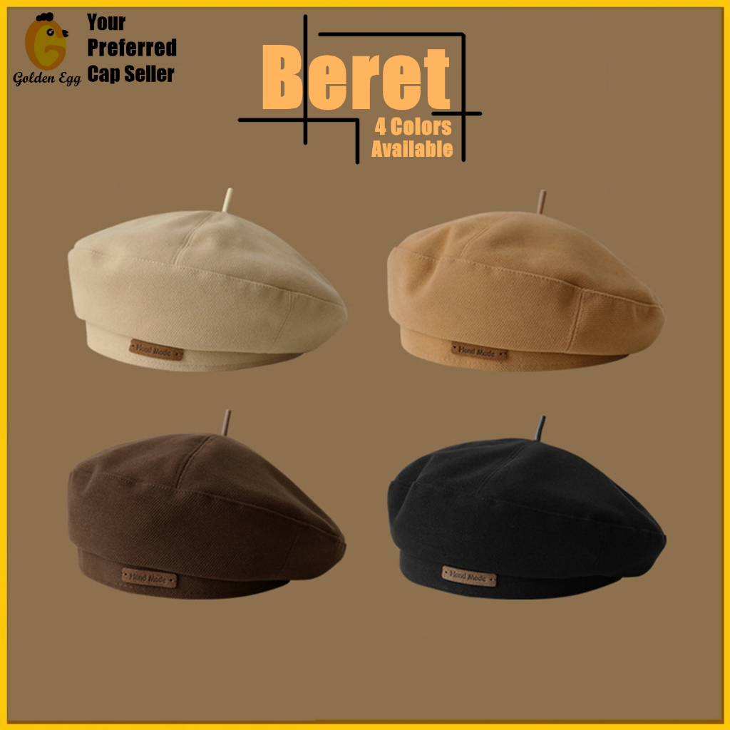 GEC Adult Unisex Simple Design Beret Cap Plain Artist Cap Beret Fashion ...