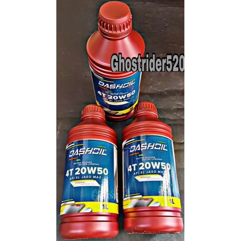 DASH OIL 4T MINERAL 1L 20W50 ORIGINAL 135LC/Y15/Y125Z/EX5/WAVE125 ...