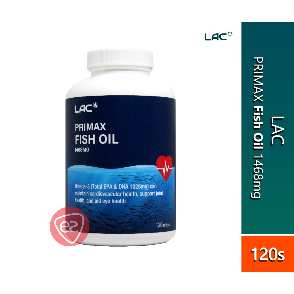 LAC Primax Fish Oil 1468mg Softgel 120s (Total EPA & DHA 1028mg ...