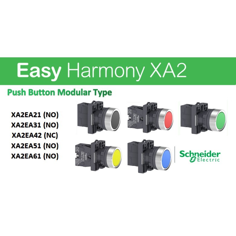 SCHNEIDER XA2 Push Button Modular Type XA2EA21 XA2EA31 XA2EA42 XA2EA51 ...