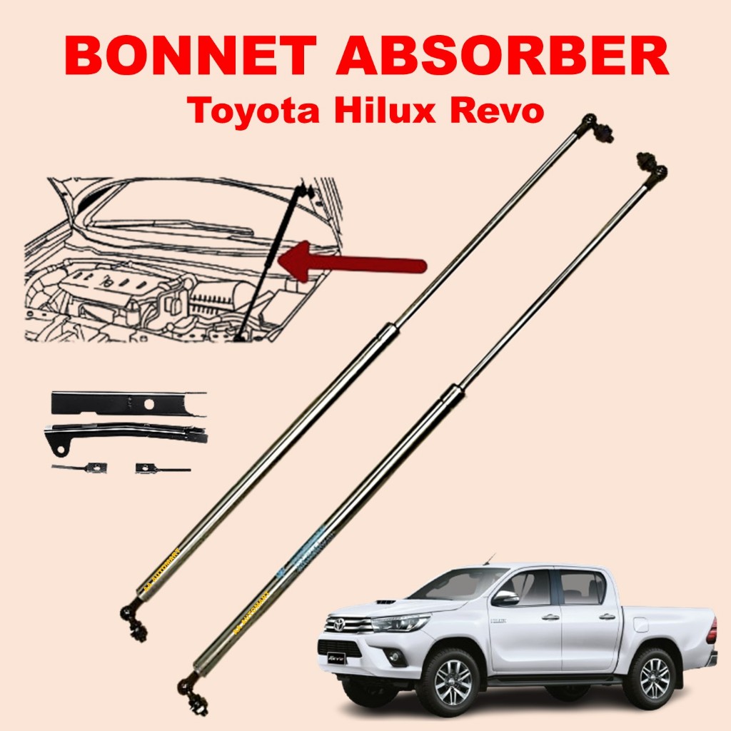 Warranty Toyota Hilux Revo Gas Spring Front Bonnet Strut - Front Hood ...