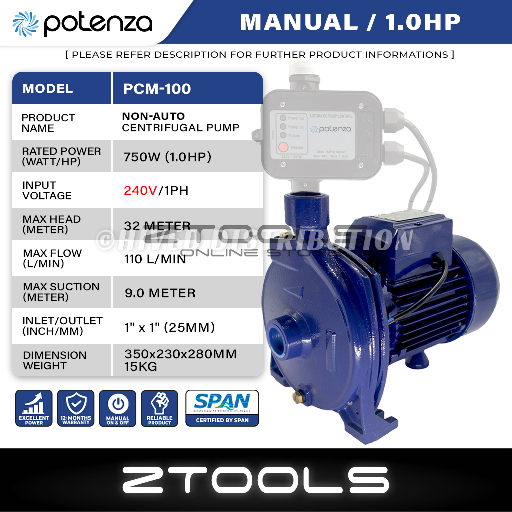 NEOVIN Automatic Centrifugal Water Pump 1HP Pam Air Kebun | Pam Air ...