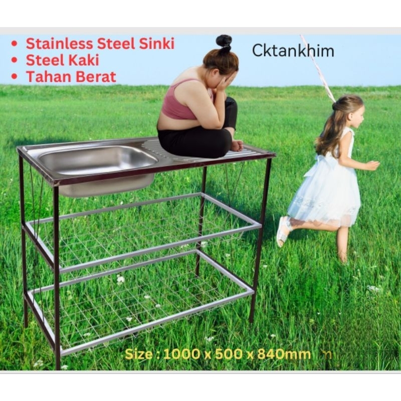 Kitchen Stainless Steel Sink With Sink Stand Complete Set / Singki ...