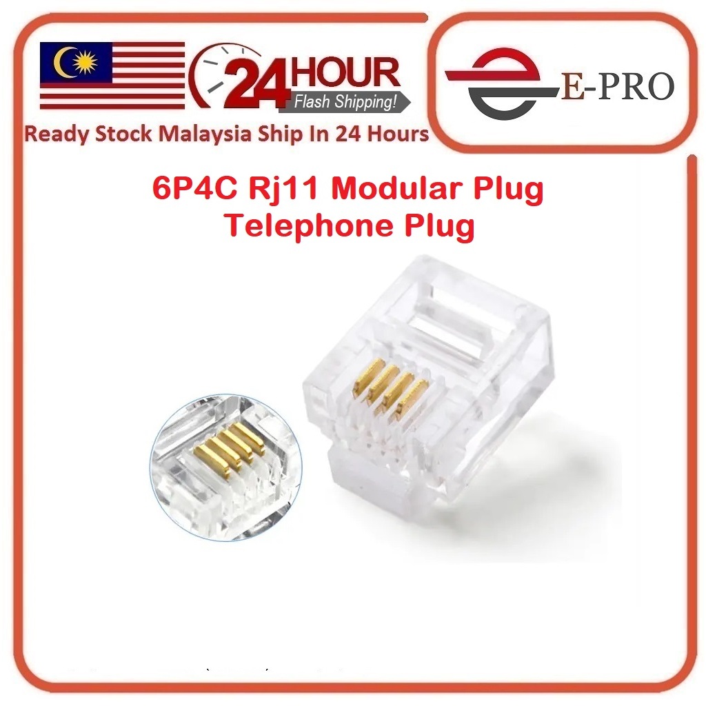 6P4C Rj11 Modular Plug Gold Plated Telephone Plug High Quality ...