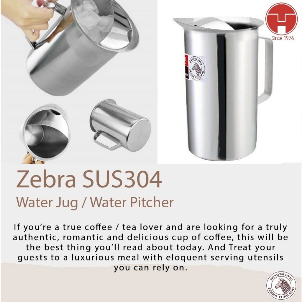 [TeoHin] 1.9L Zebra SUS304 Water Jug , Stainless Steel, Water Pitcher ...