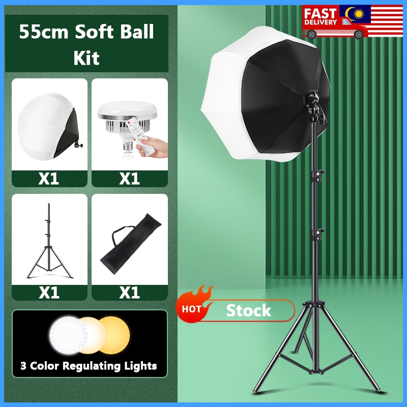 1Packed Round Soft Box Lighting Kit Photography 85W LED Bulb Light ...