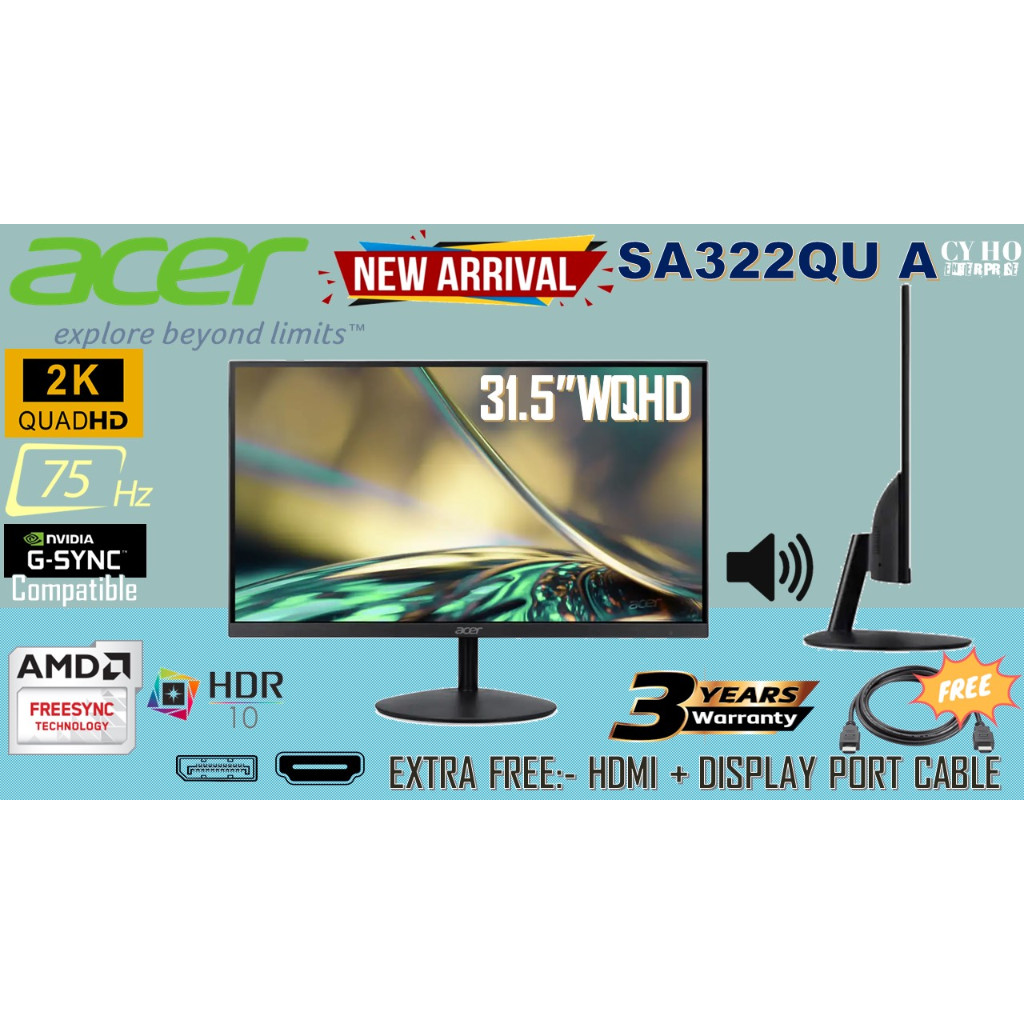 ACER SA322QU A Ultra Slim 31.5"QHD-75hz IPS / SA322Q FHD-75hz IPS / 27 ...