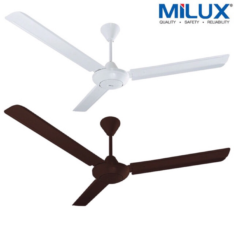 [2 units] Milux Ceiling Fan with Regulator Switch (White / Brown ...