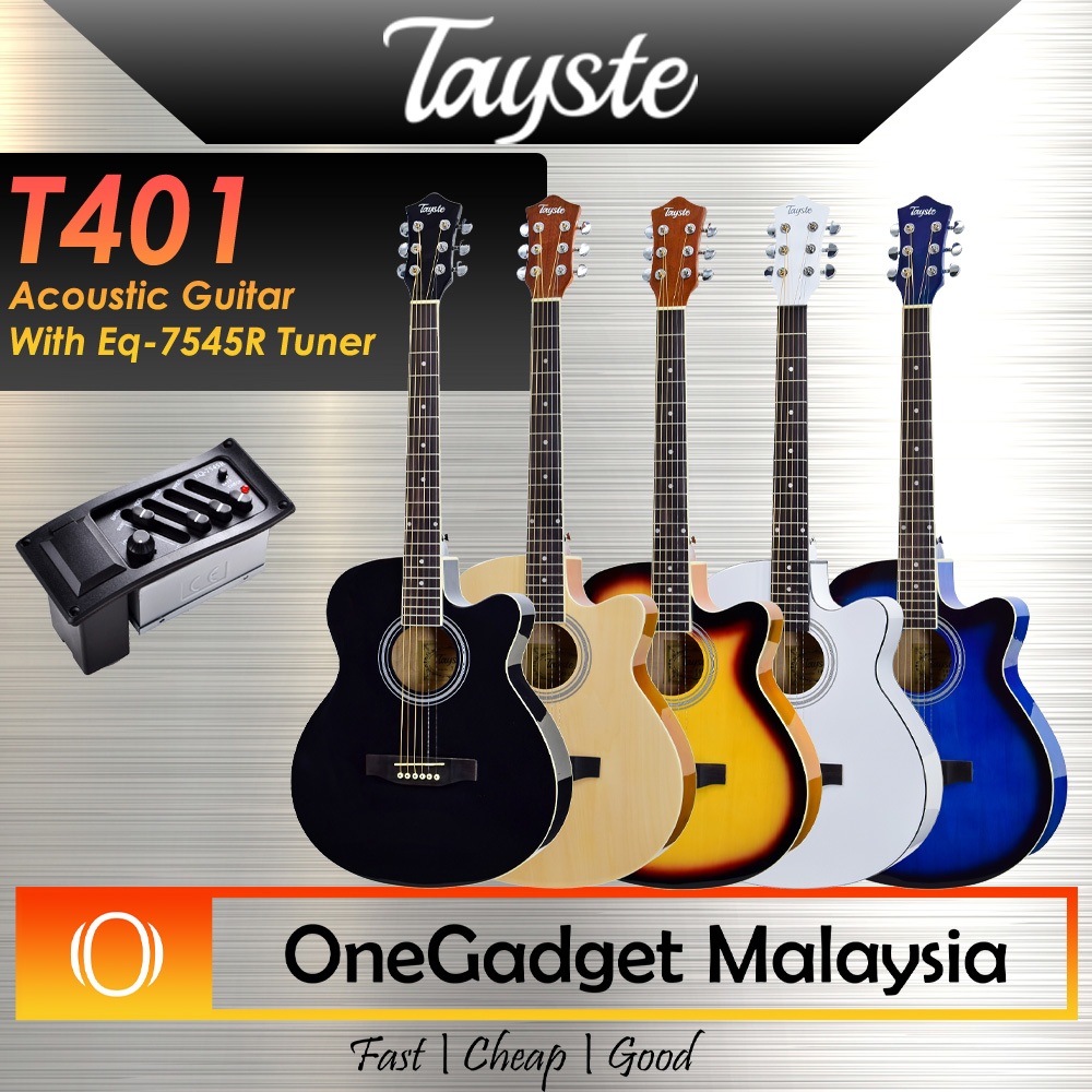 Tayste T401 40 inch High Quality Acoustic Guitar With Eq-7545R Tuner ...