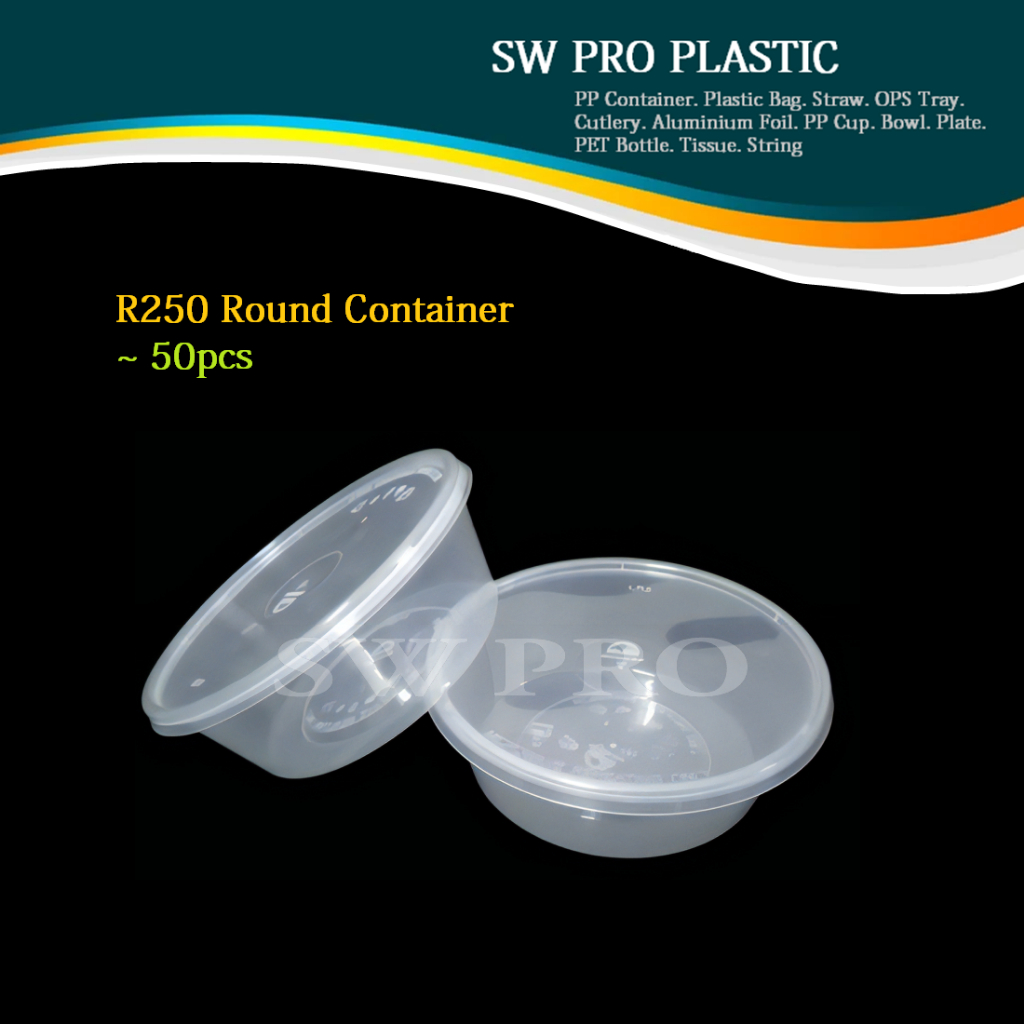 CB R250 Round Microwave Food Container With Lid /Tupperware Plastik ...