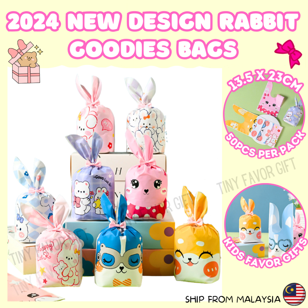 2024 NEW 50pcs Cute kids Rabbit Doorgift Goodies Bag Packaging Bag ...