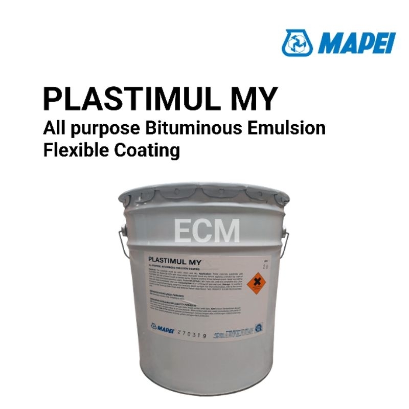 MAPEI PLASTIMUL MY (20L) All-purpose, bituminous emulsion flexible ...