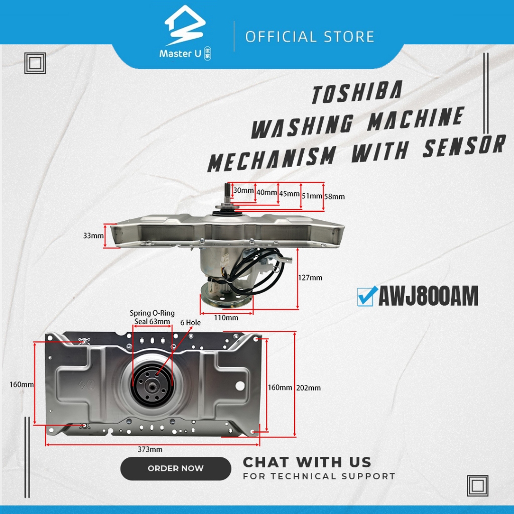 AW-J800AM TOSHIBA WASHING MACHINES CLUTCH MECHANISM WITH SENSOR ...